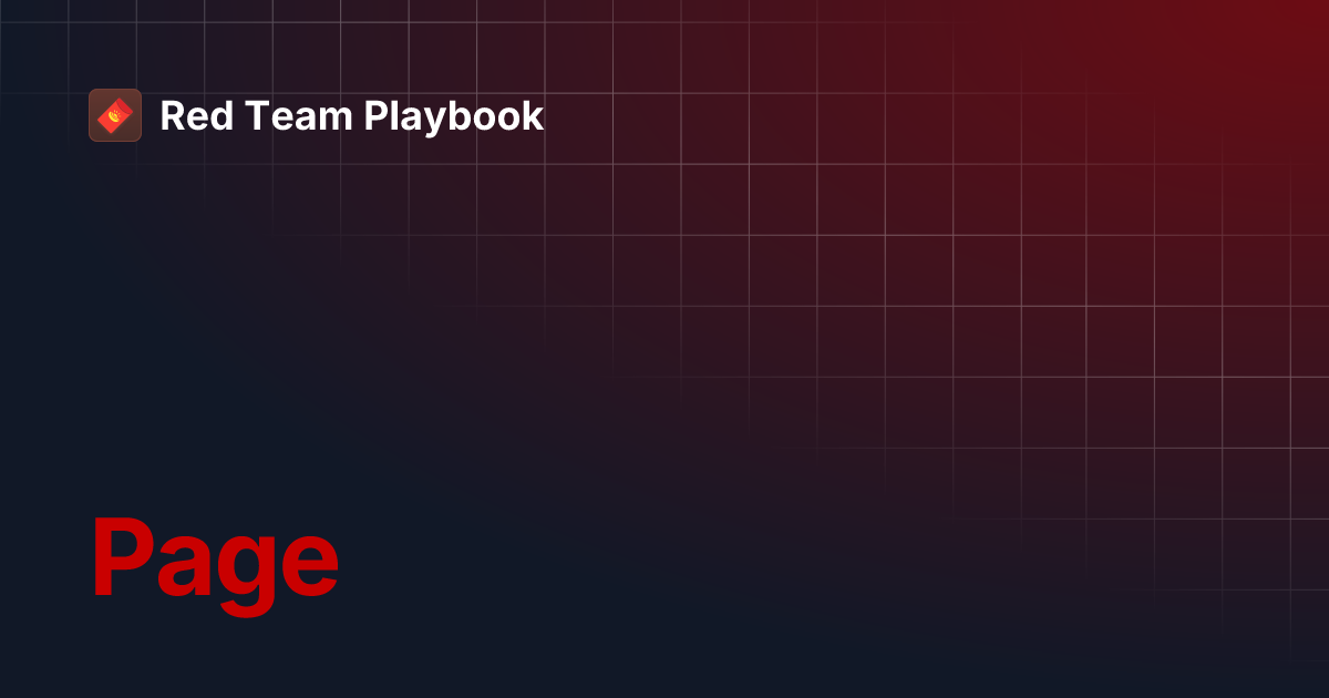 Page | Red Team Playbook